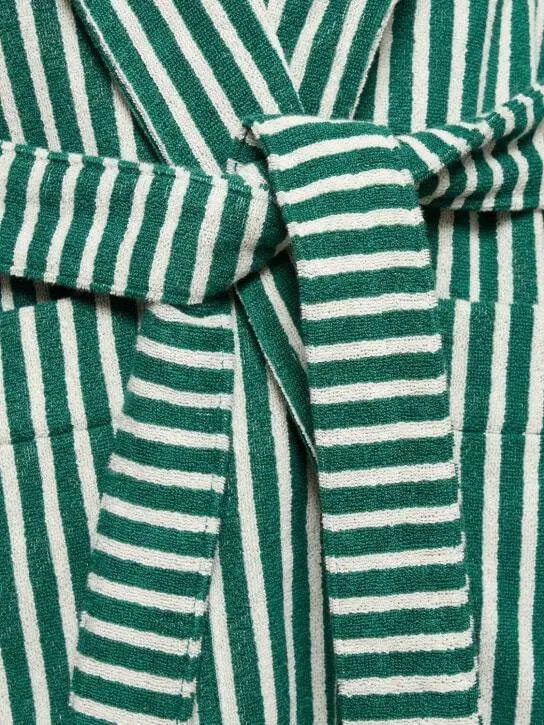 TEKLA Striped Bathrobe - Green