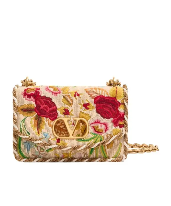 Valentino Garavani Vain Small Embroidered Shoulder Bag