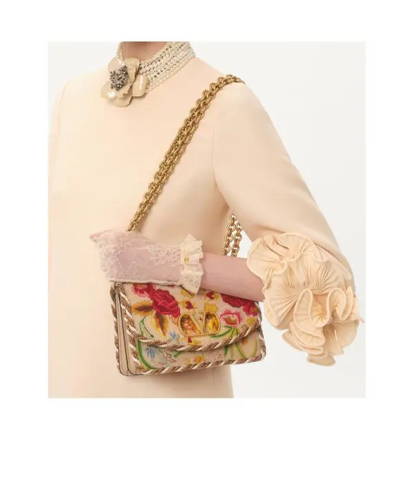 Valentino Garavani Vain Small Embroidered Shoulder Bag