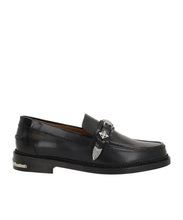 TOGA VIRILIS Round Toe Loafers With Metal Detailing