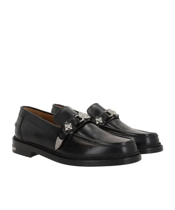 TOGA VIRILIS Round Toe Loafers With Metal Detailing