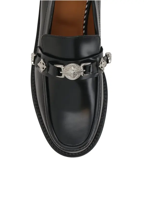 TOGA VIRILIS Round Toe Loafers With Metal Detailing