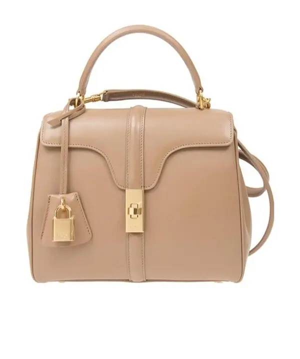 Celine Small 16 Bag In Satinated Calfskin - Light Brown