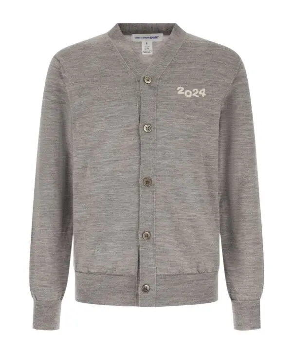 Comme Des Garçons Long-sleeved Cardigan With Embroidery