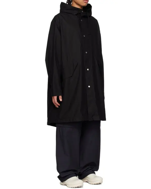 JIL SANDER Logo Print Drawstring Hooded Parka