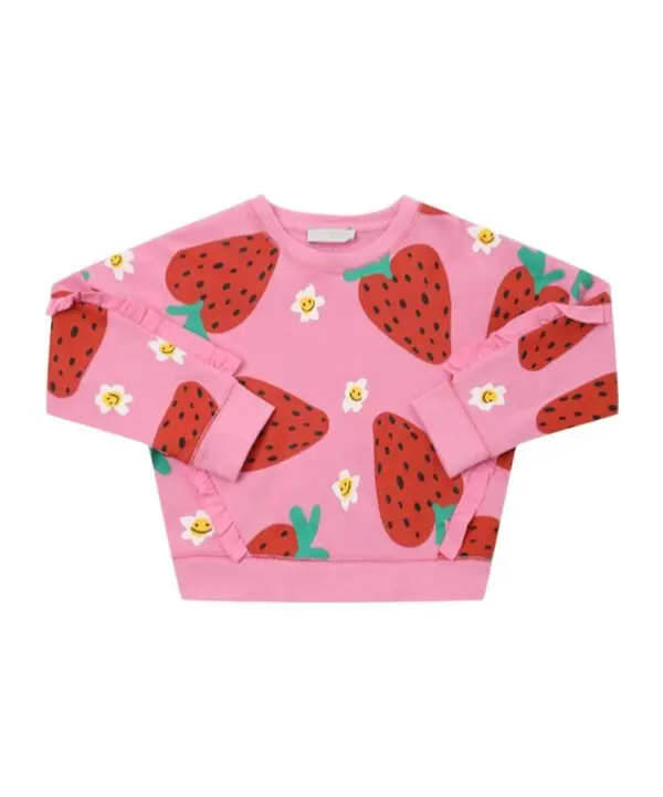 Stella McCartney Strawberry Print Sweatshirt With Ruffled Trim