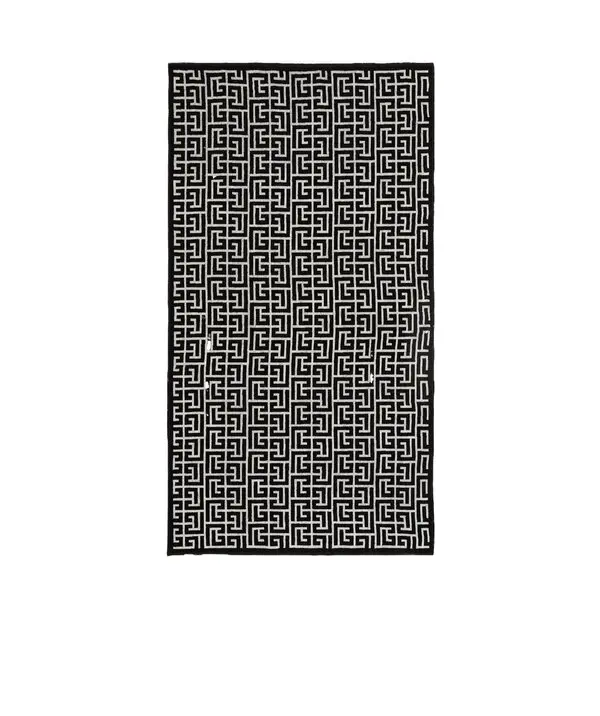 Balmain Pb Labyrinth Beach Towel - Black