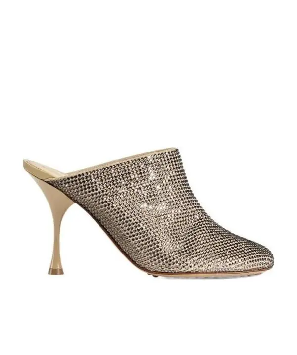 Bottega Veneta Embellished Mules - Nude