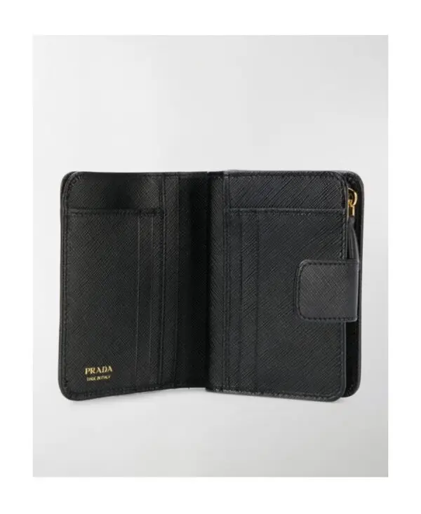 Prada Logo Plaque Bi-fold Wallet