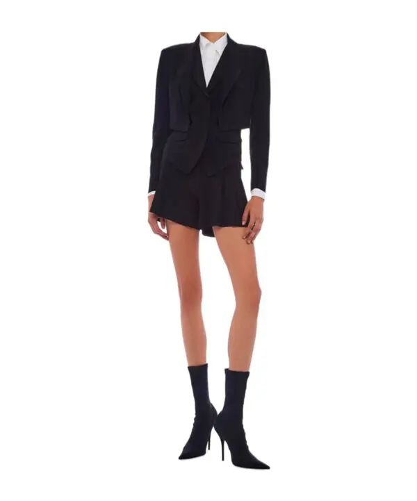 Norma Kamali V-neck Cropped Jacket