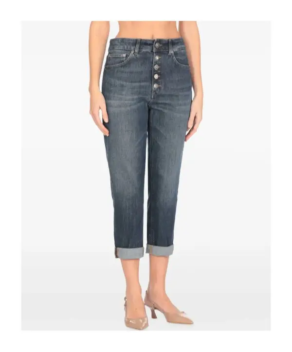 DONDUP Button-fly Cuffed Jeans - Blue