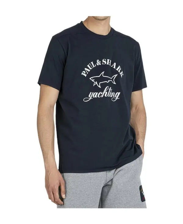 Paul & Shark Navy Blue Round Collar Short-sleeved T-shirt