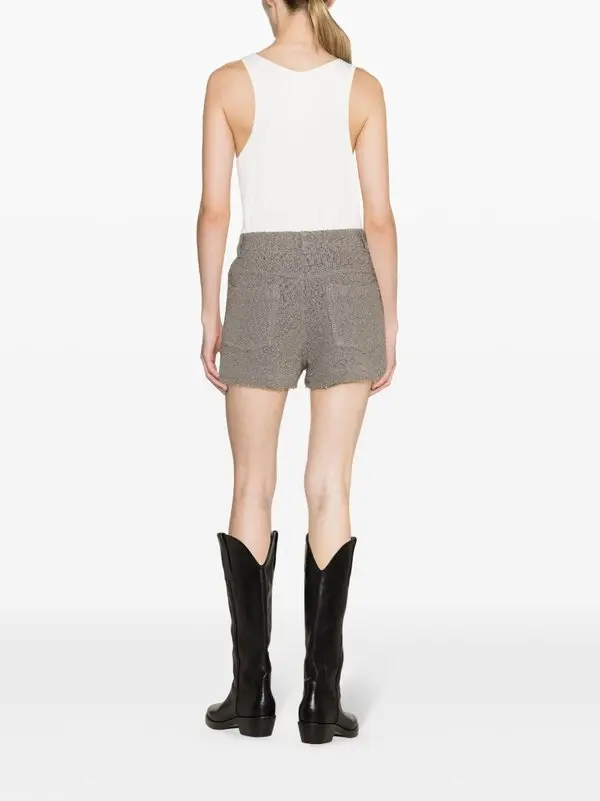 IRO PARIS Belted Textured Shorts - Gray