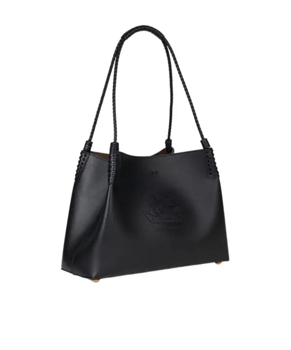 Etro Libra Pegaso Patch Small Tote Bag - Black
