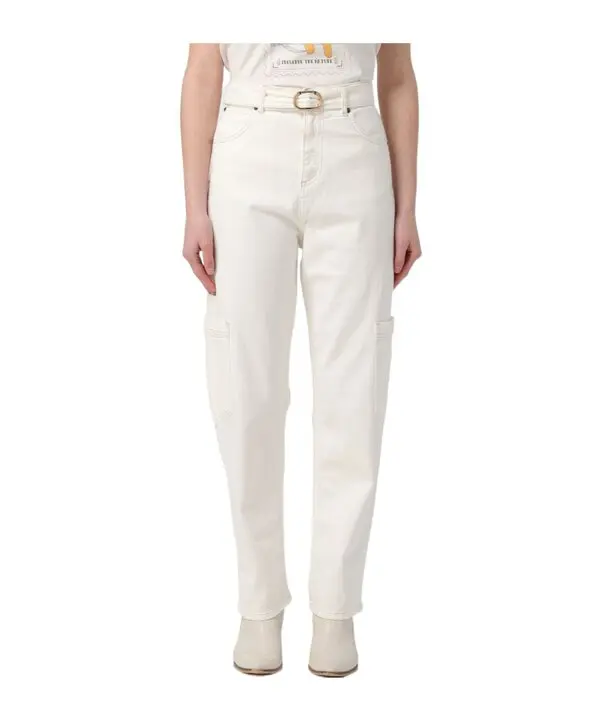 TWINSET Belted Jeans - White