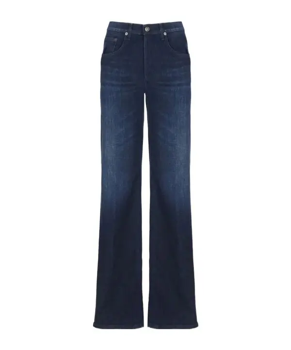 DONDUP Jewel Button Wide-leg Jeans - Blue