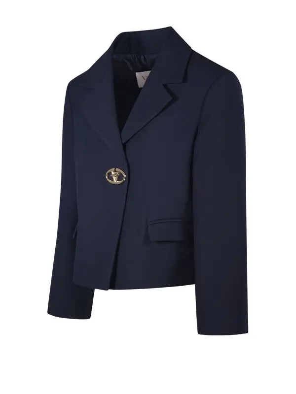 Valentino Garavani Logo Plaque Long-sleeved Blazer