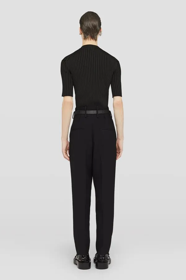 JIL SANDER V-neck Ribbed Knit Top