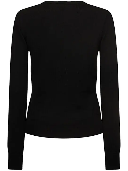 Coperni Knitted Crew Neck Sweater With Clasp Detail