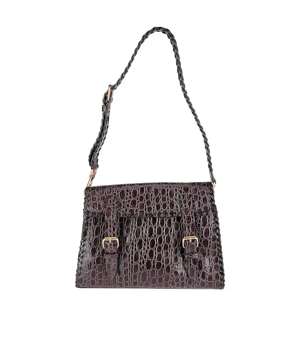 Dries Van Noten Embossed Shoulder Bag - Black