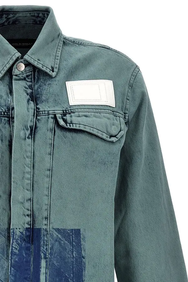 A-COLD-WALL* Logo Print Denim Shirt - Green