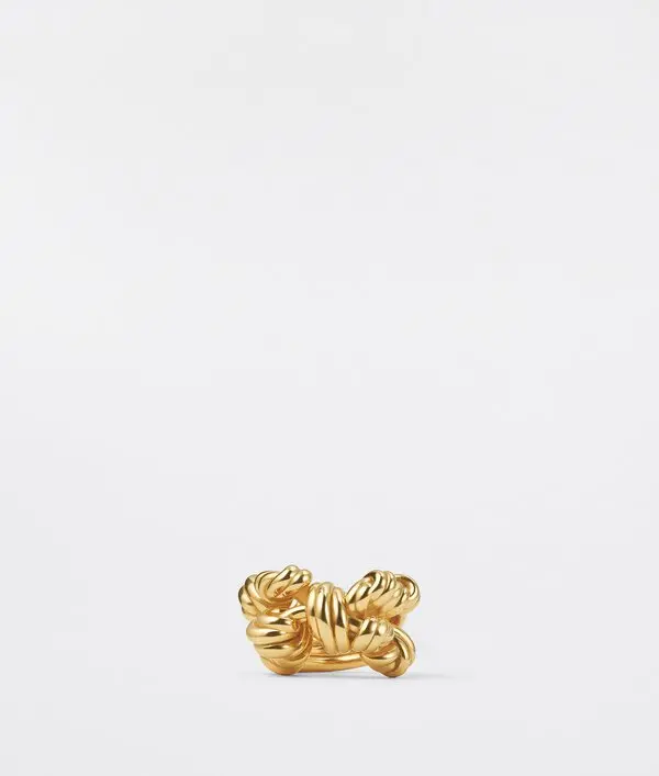 Bottega Veneta Knot Ring In Gold And Silver Plated Metal