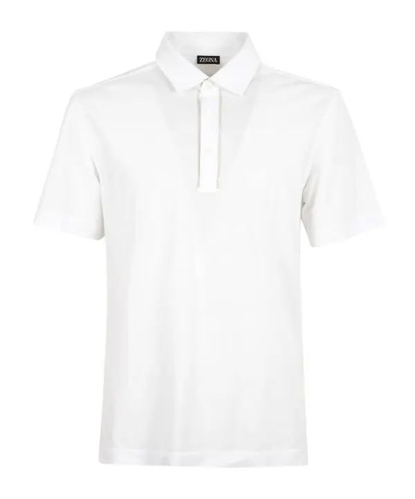 Zegna Buttoned Piped-trim Polo Shirt