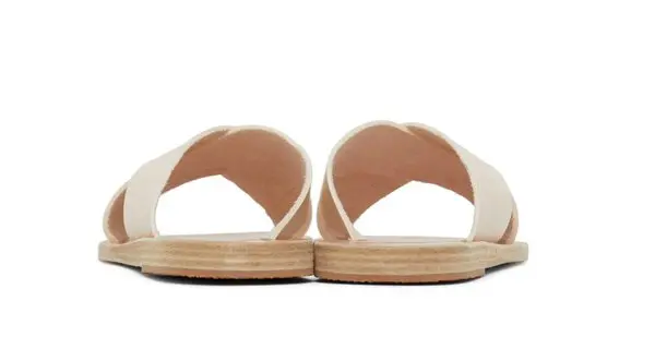 ANCIENT GREEK SANDALS Thais Flat Leather Sandals - White