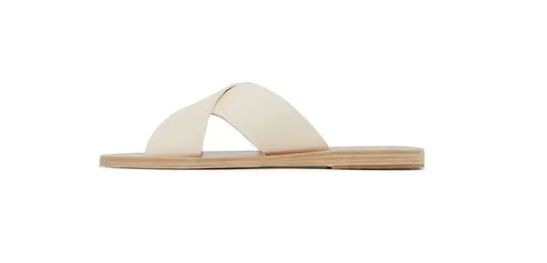 ANCIENT GREEK SANDALS Thais Flat Leather Sandals - White
