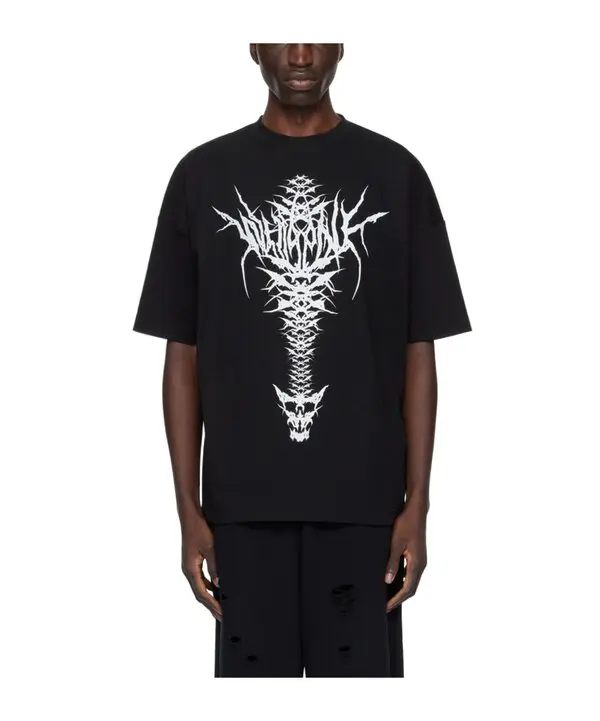 We11Done Skull Pattern T-shirt - Black