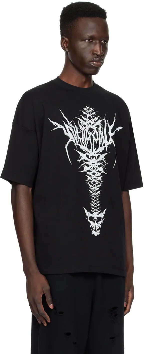 We11Done Skull Pattern T-shirt - Black