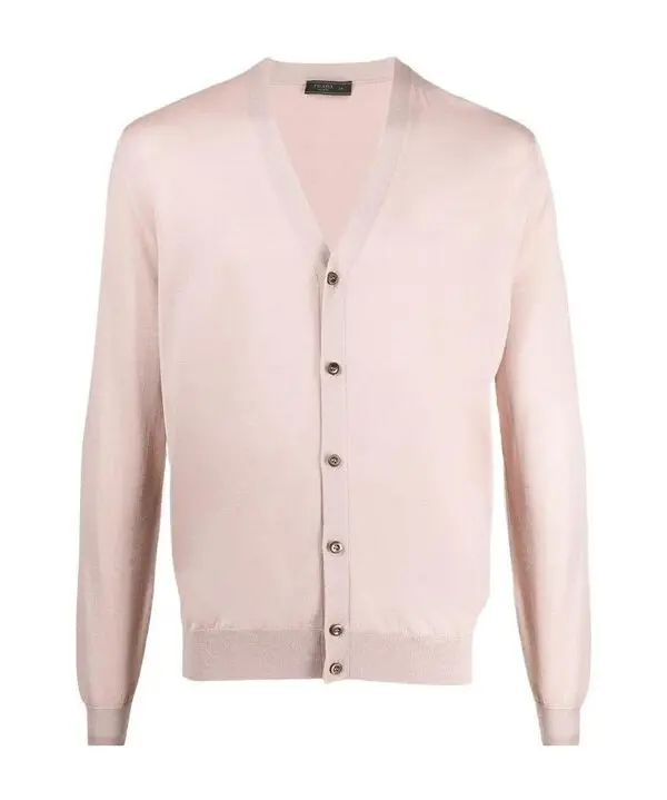 Prada Buttoned Wool Cardigan - Bean Paste Color