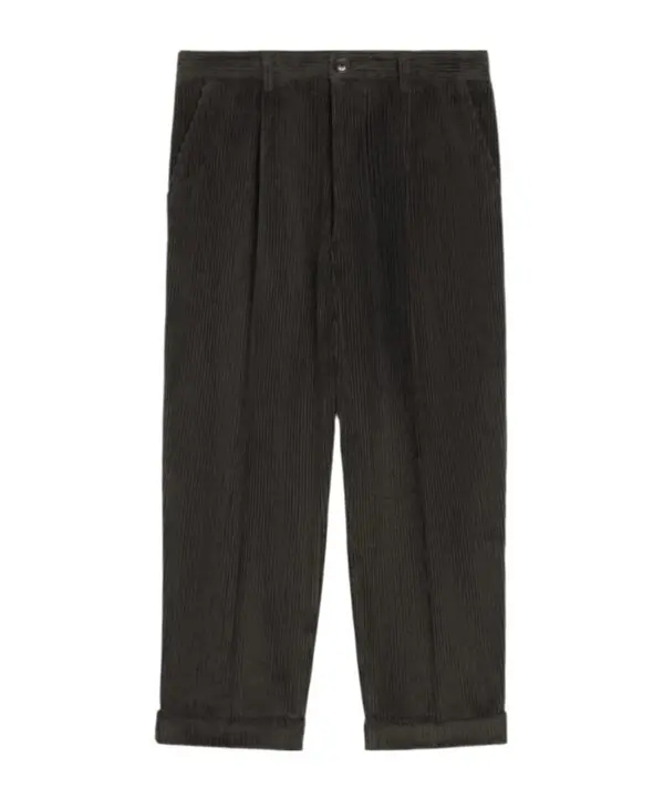 Ami Pleated Cuffed Trousers - Anthracite