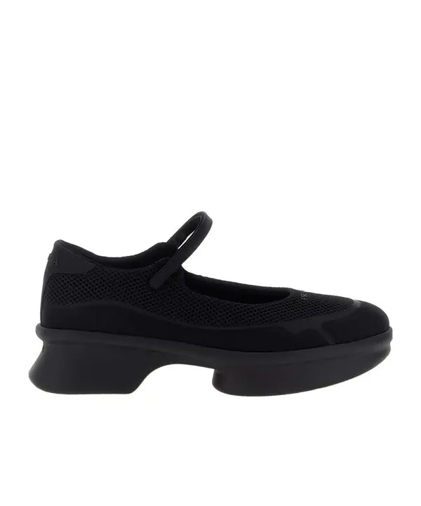 Prada Round-toe Mesh Ballerinas With Adjustable Strap