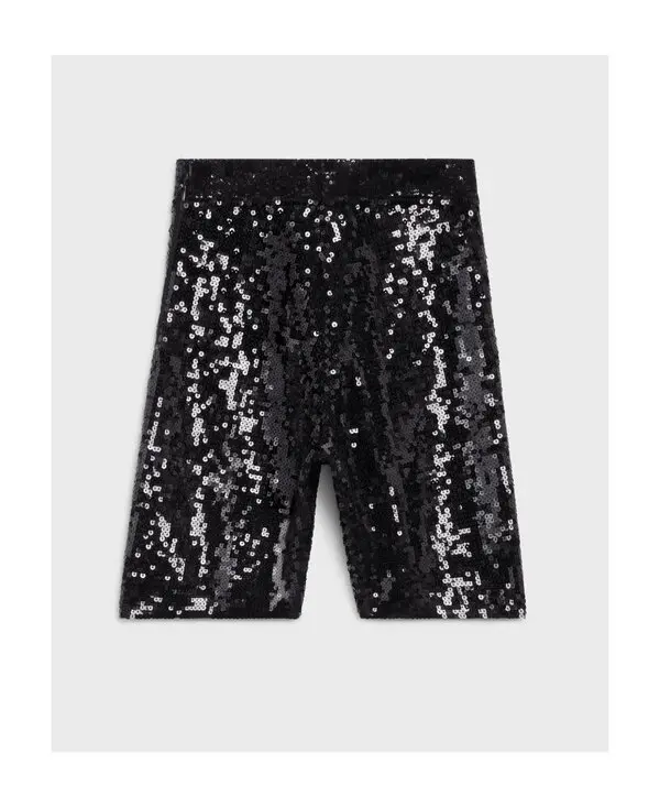 Celine Embroidered Sequined Cycling Shorts