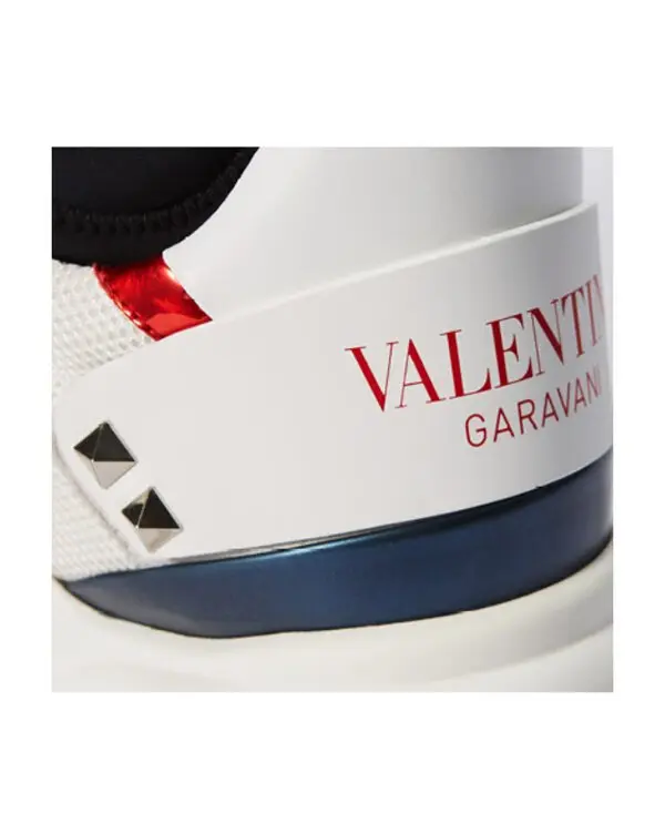 Valentino Garavani Bounce Lace-up Sneakers With Rivet Detailing - White