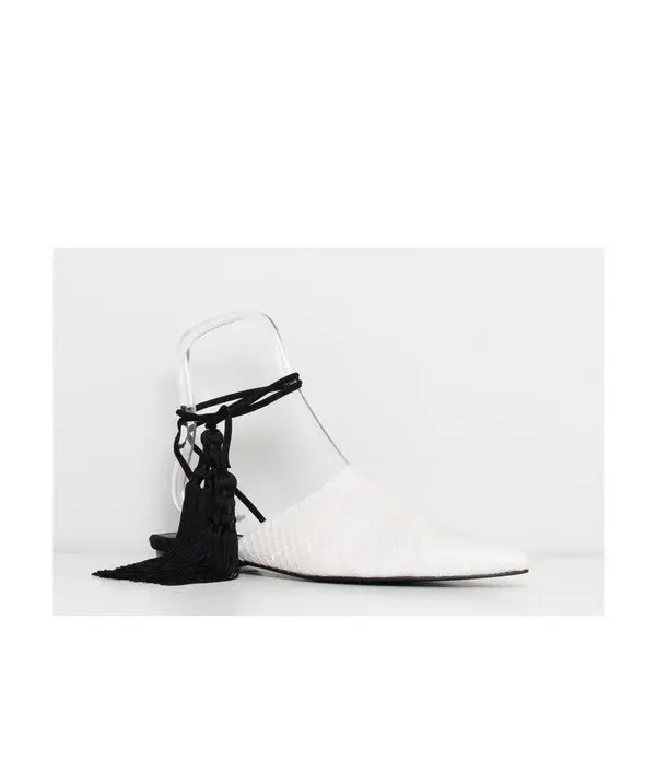 LANVIN Flat Shoes With Tassel Detailing - White