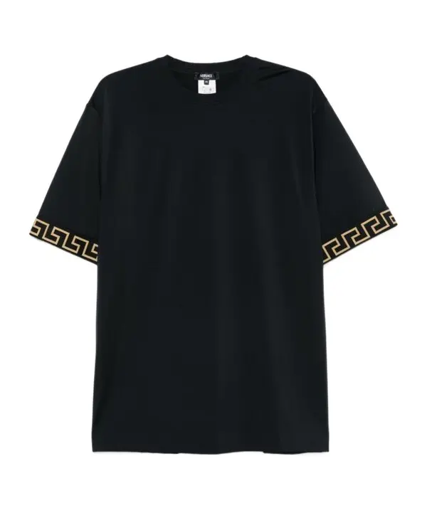 Versace Greca-trim Crewneck T-shirt - Black