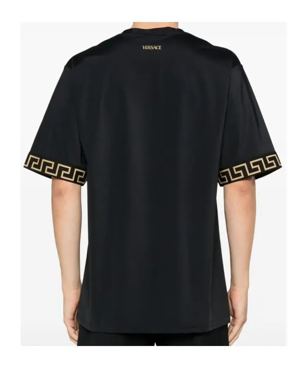 Versace Greca-trim Crewneck T-shirt - Black