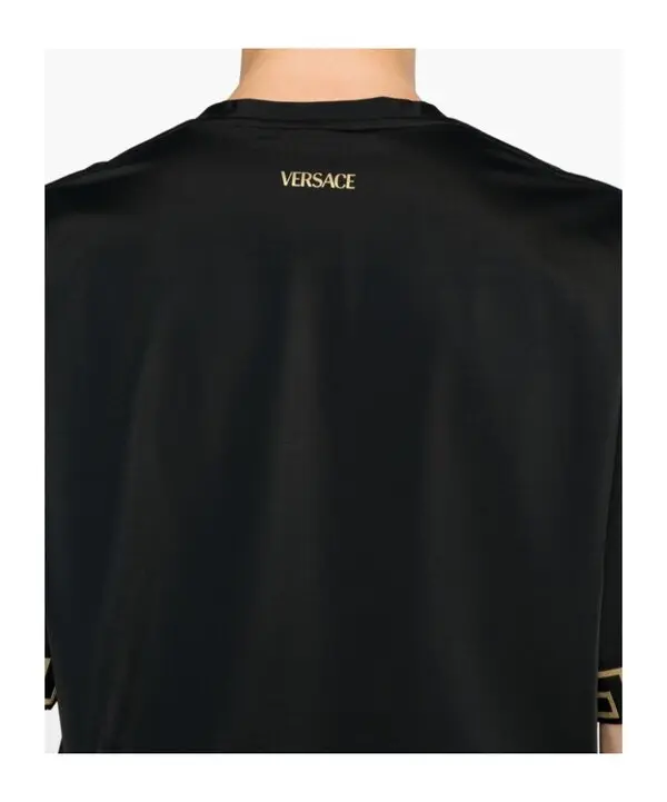 Versace Greca-trim Crewneck T-shirt - Black