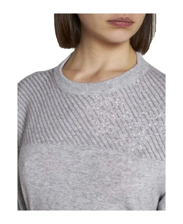 Brunello Cucinelli Sequin Embellished Crewneck Sweater
