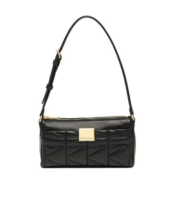 Karl Lagerfeld Quilted Logo Shoulder Bag - Black