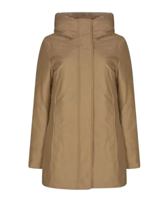 Woolrich Logo-patch Zip-up Padded Hooded Coat
