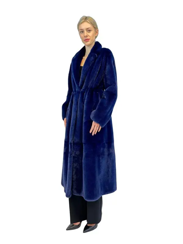 LISKA Long Sleeve Fur Coat
