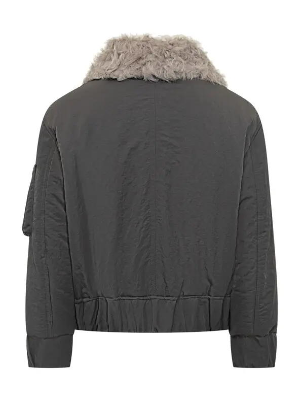 AMI Paris Faux Fur-trimmed Bomber Jacket