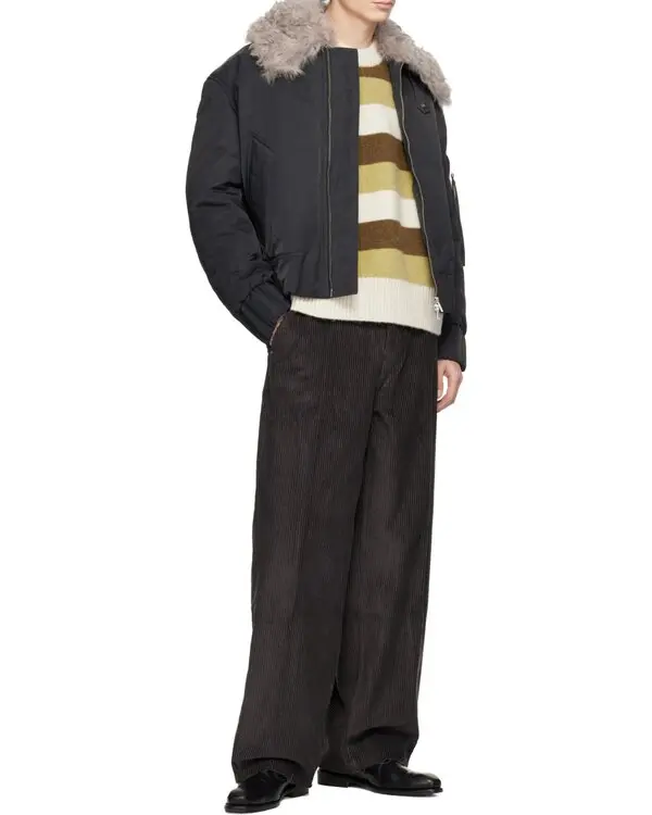 AMI Paris Faux Fur-trimmed Bomber Jacket