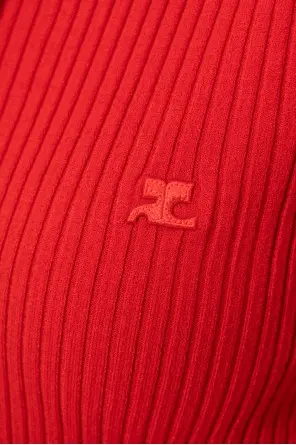 COURREGES Short Sleeve Knitted Polo Shirt