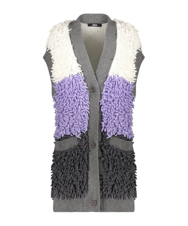 Herno Textured Sleeveless Cardigan - Black