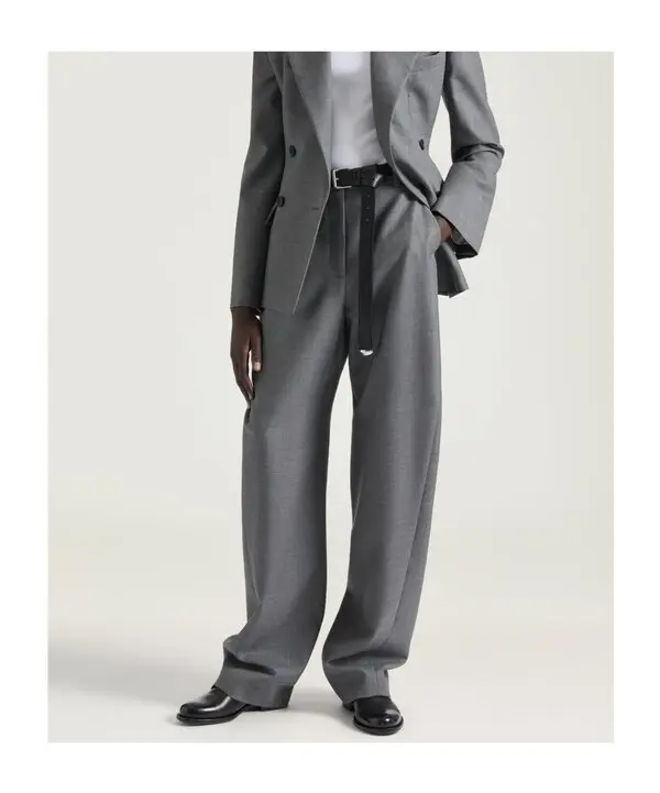 Givenchy Cocoon Tailored Wool Pants - Gray