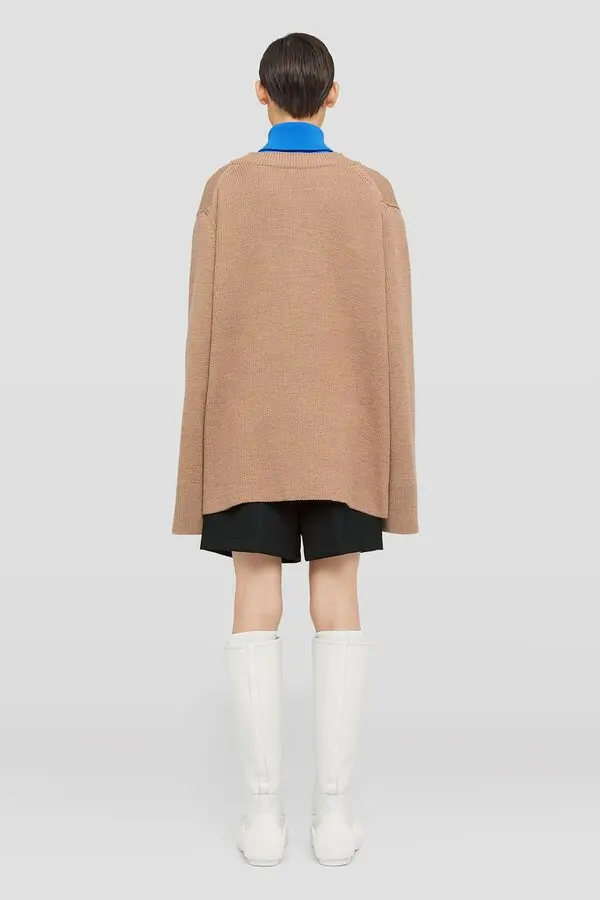 JIL SANDER Drop Shoulder Layered Jumper - Nude